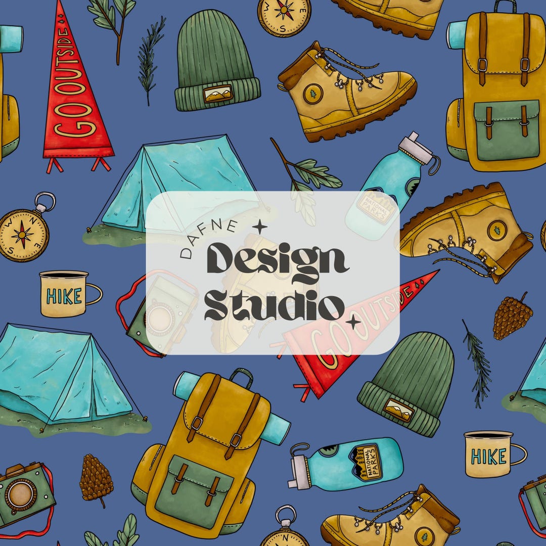 Camping Seamless Pattern, National Parks Pattern, Outdoor Camping ...