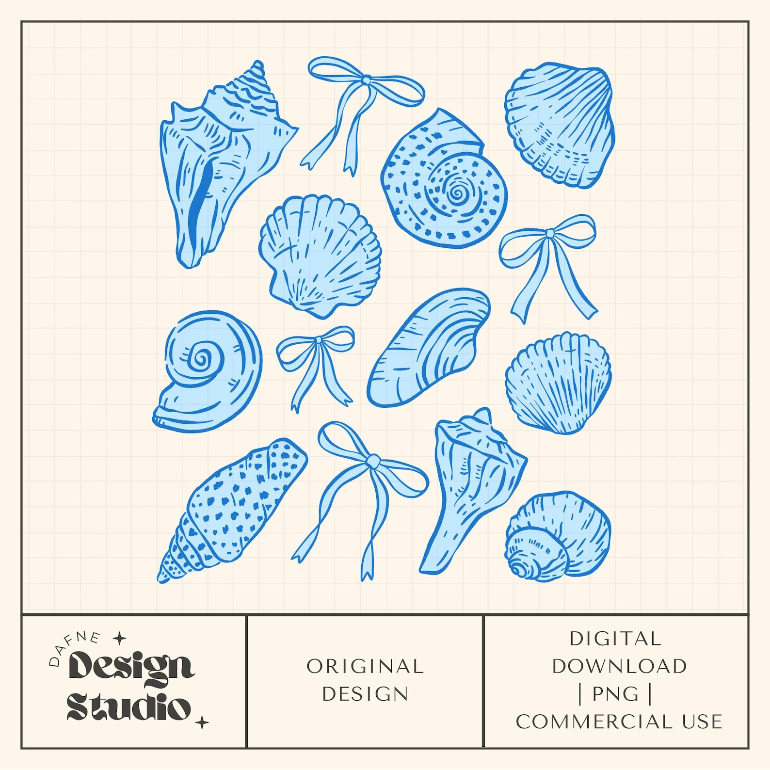 Sea Shells and Bows Png, Trendy Png, Coquette Summer Png, Sea Shells ...