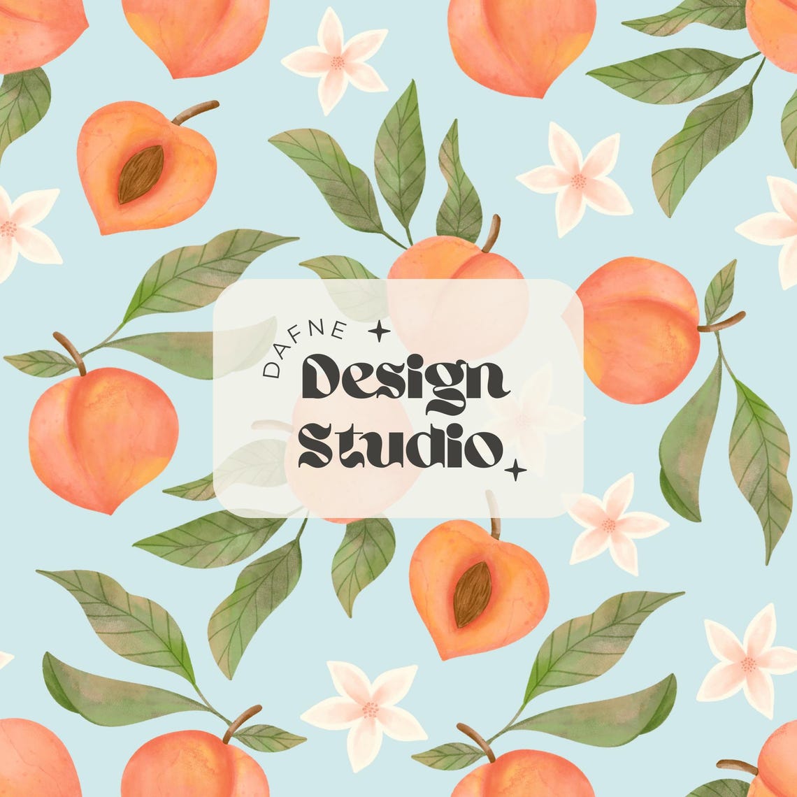 Repetitive Pattern Peach in Watercolor, Summer Pattern, Fruits Pattern ...