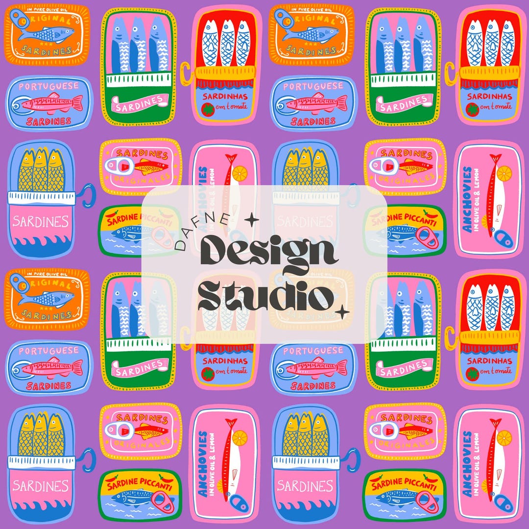 Repetitive Pattern Sardines, La Dolce Vita Seamless, Summer Pattern ...