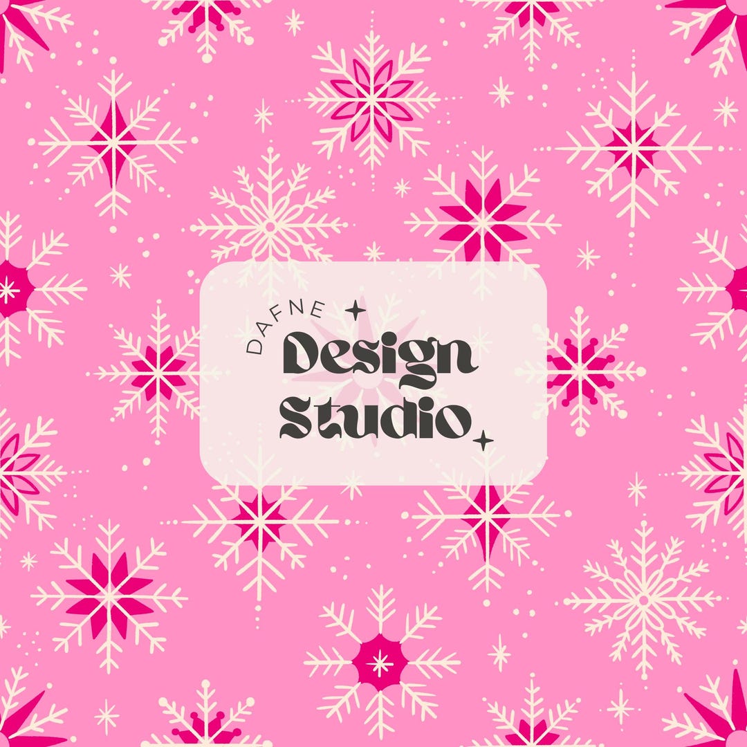 Christmas Snowflakes Seamless Pattern, Pink Christmas Seamless ...