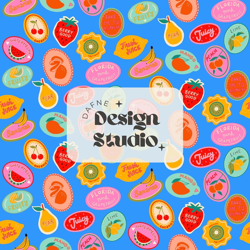 Fruit Sticker Pattern - Etsy