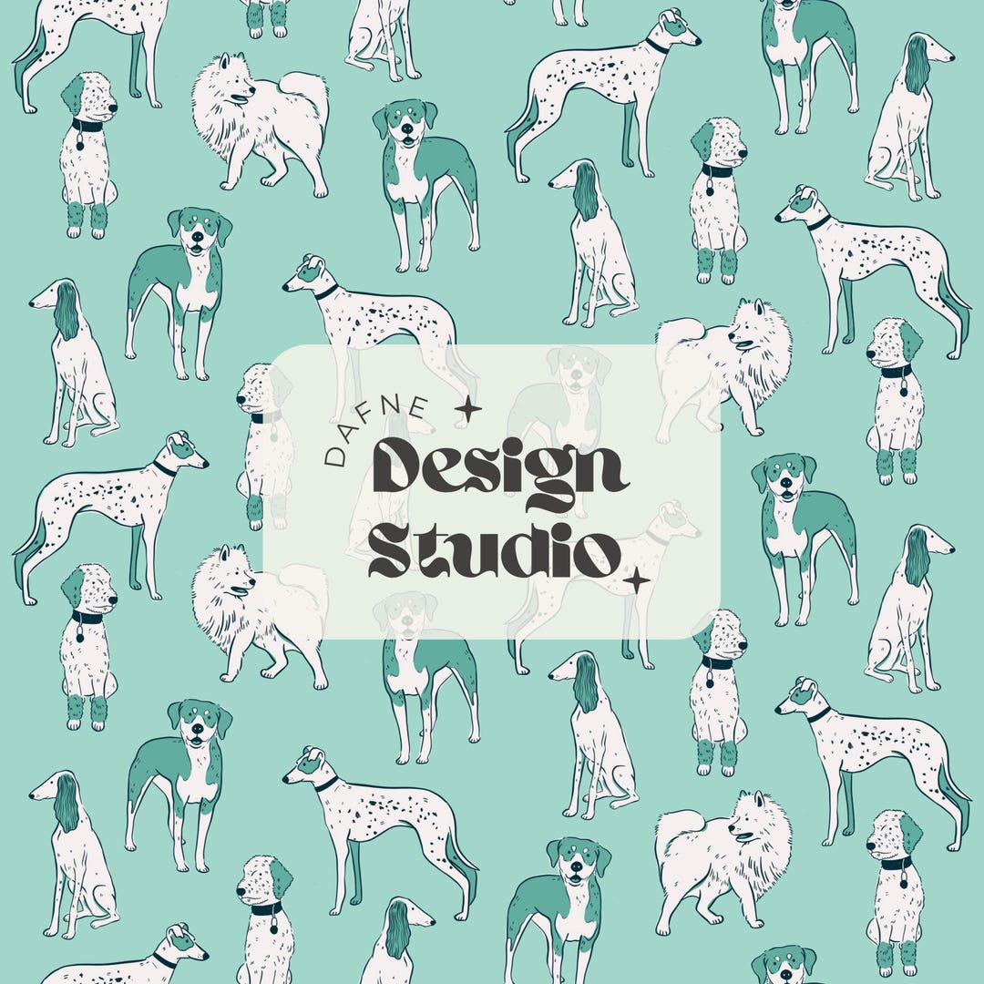 Dogs Seamless Pattern, Mint and Light Blue Pattern, Boys Pattern, Kids ...