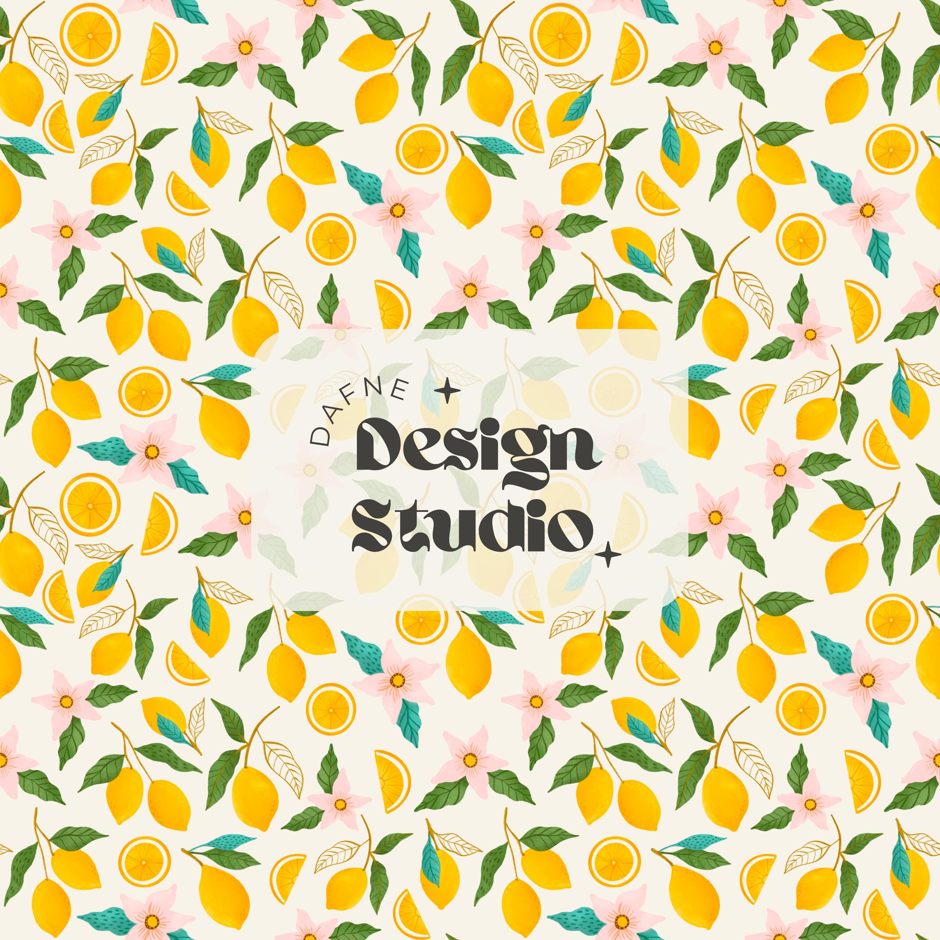 Repetitive Pattern Lemons, Summer Pattern, Preppy Pattern, Digital File ...