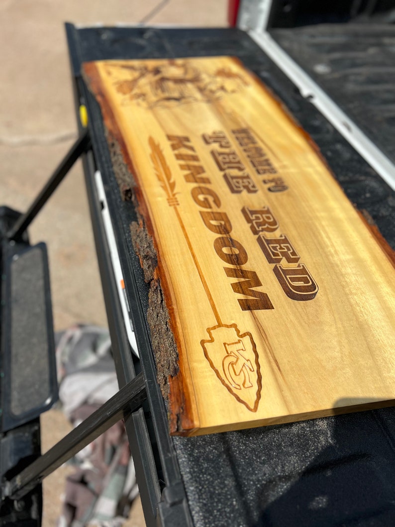 Wood Signs Hanging Sign Engraved Chiefs Red Kingdom Sign CHEIFS - Etsy