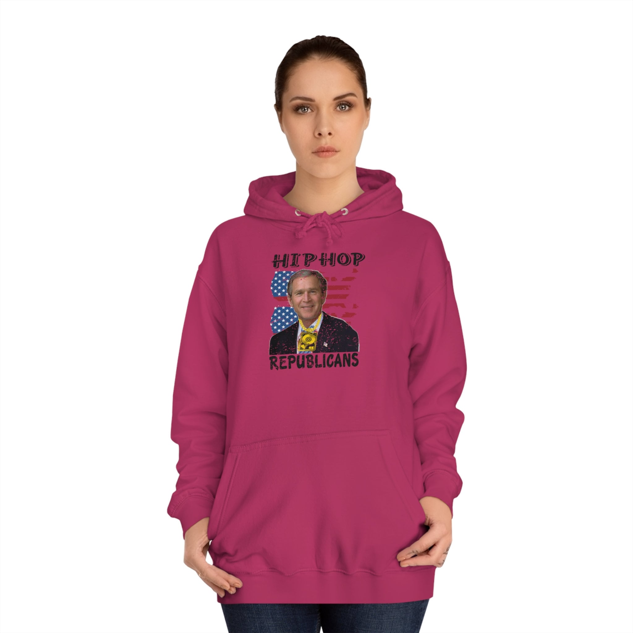George W. Bush Hip Hop Republican Hoodie, Conservative Rap Enthusiast ...