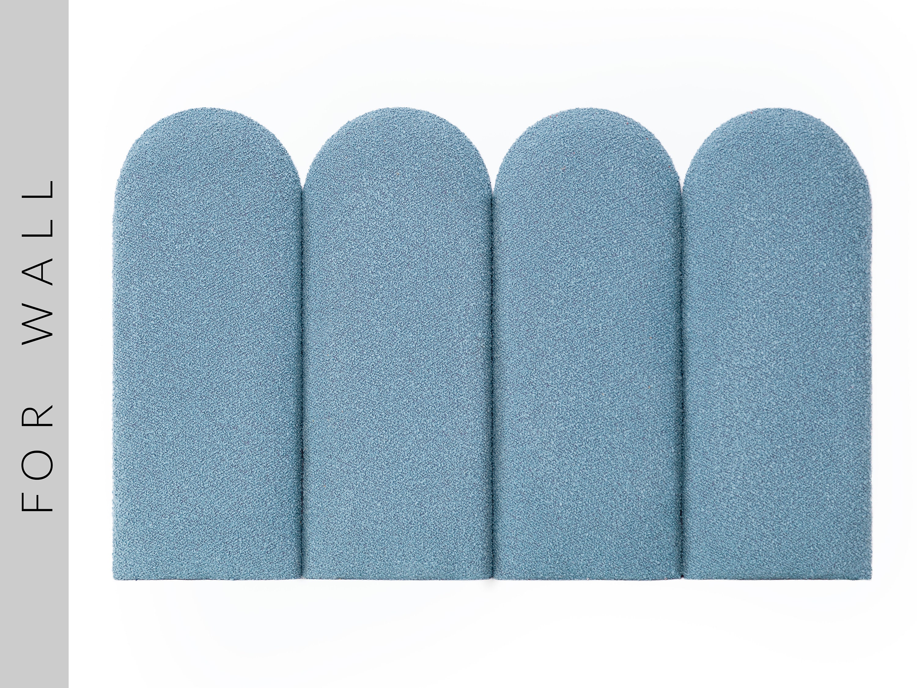 Teal Headboard Panel, Boucle Wall Panel, Upholstered Wall Panel, Finger ...