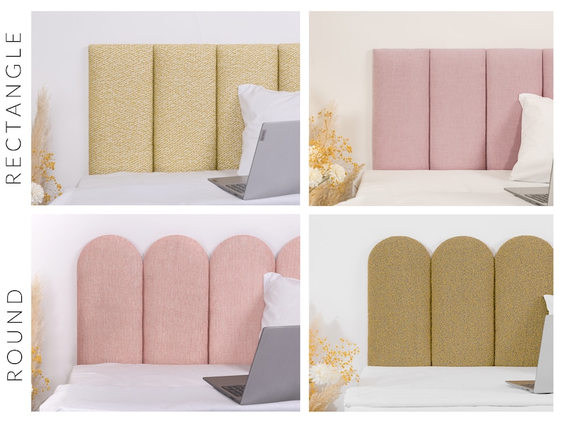Taupe Boucle Headboard Upholstered Soft Wall Panel Taupe Boho Headboard ...