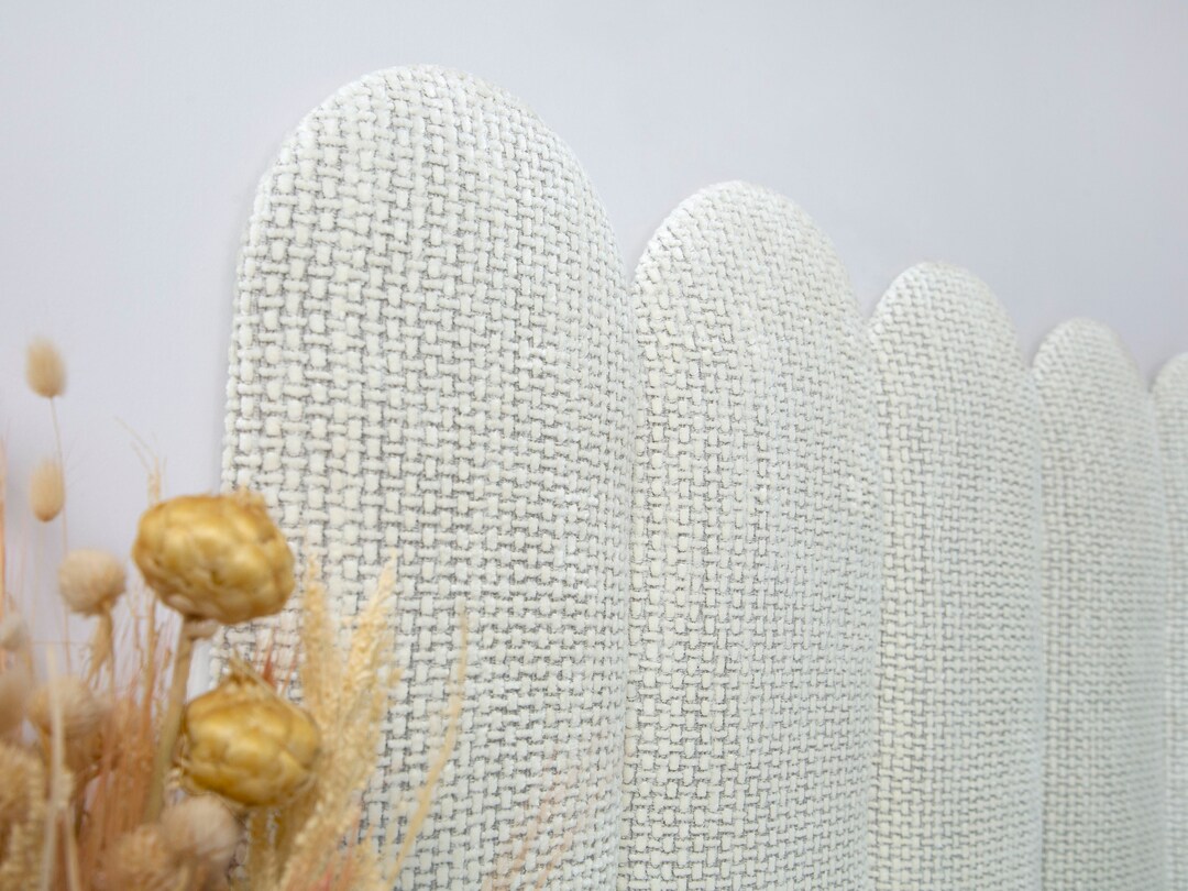 Basket Weave Headboard Panel, Ivory Textured Wall Panel, Upholstered ...