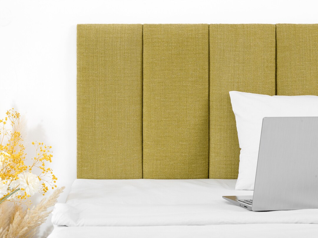 Mustard Headboard Panel | Upholstered Soft Wall Panel | Mustard ...