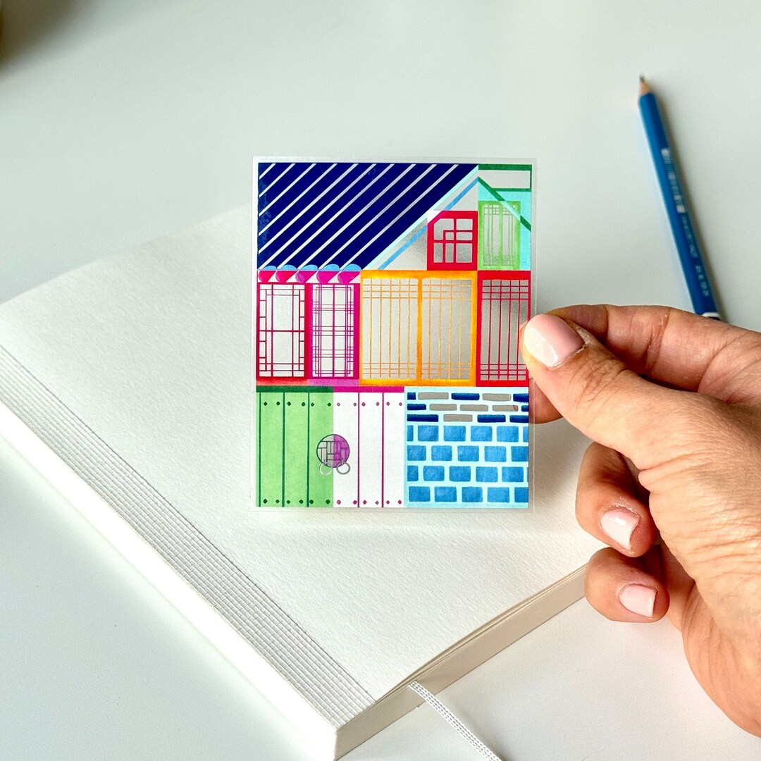 Bright Hanok Clear Sticker, Korean House Sticker, Hanok Art Sticker ...