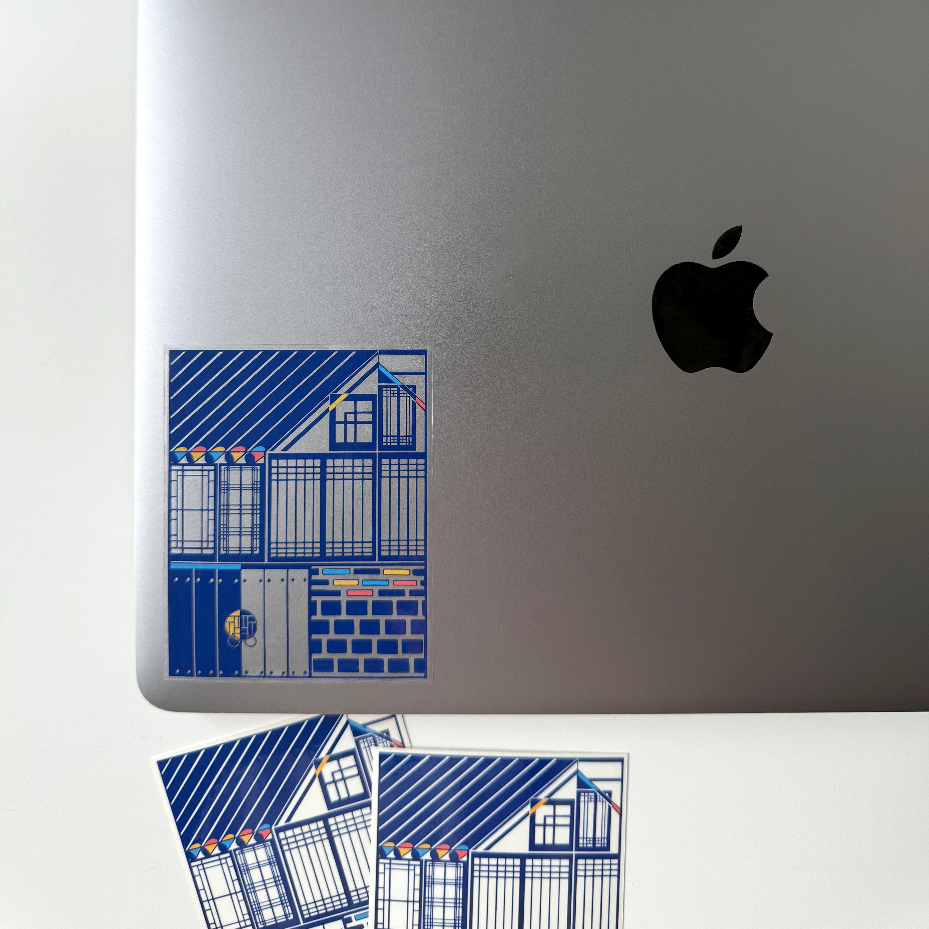 Navy Blue Hanok Clear Sticker, Korean House Sticker, Hanok Art Sticker ...