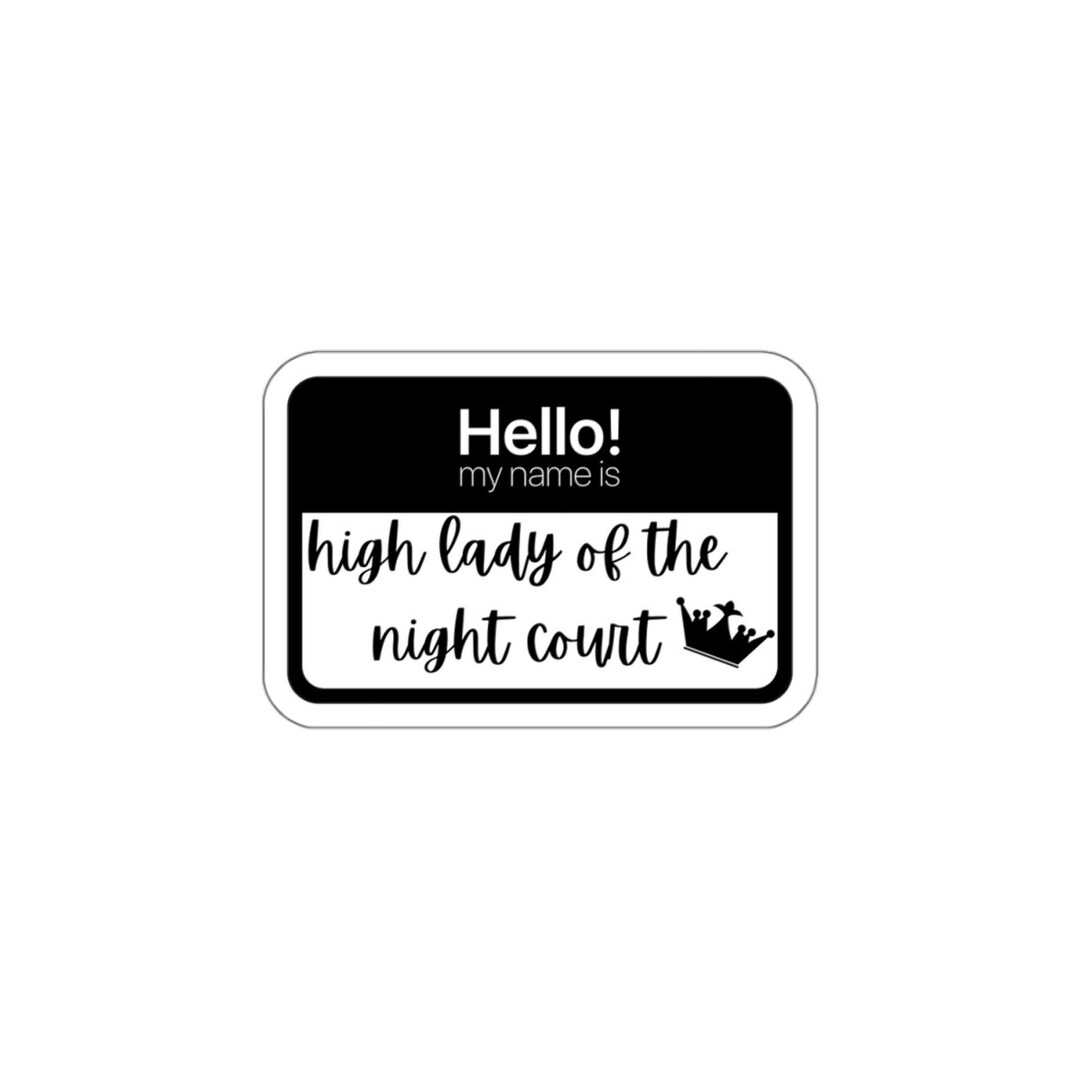 ACOTAR High Lady Name-tag Kiss-cut Sticker - Etsy