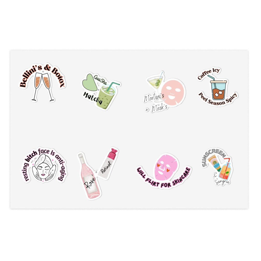 Skincare Sticker Sheet Bundle, 10pcs - Etsy