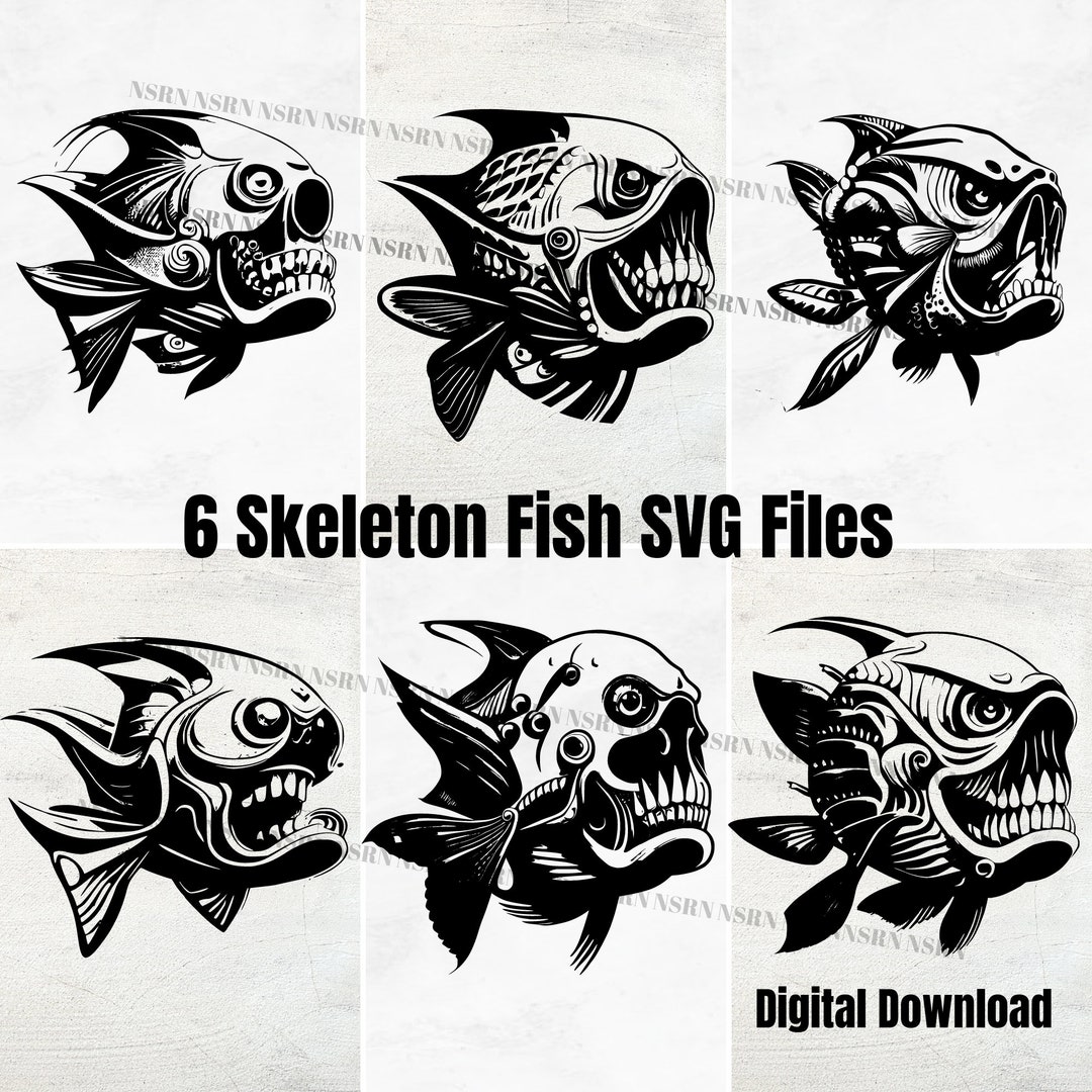 Fish Skeleton SVG / Fish Bone Svg / Fishing Svg / Fish Svg / - Etsy