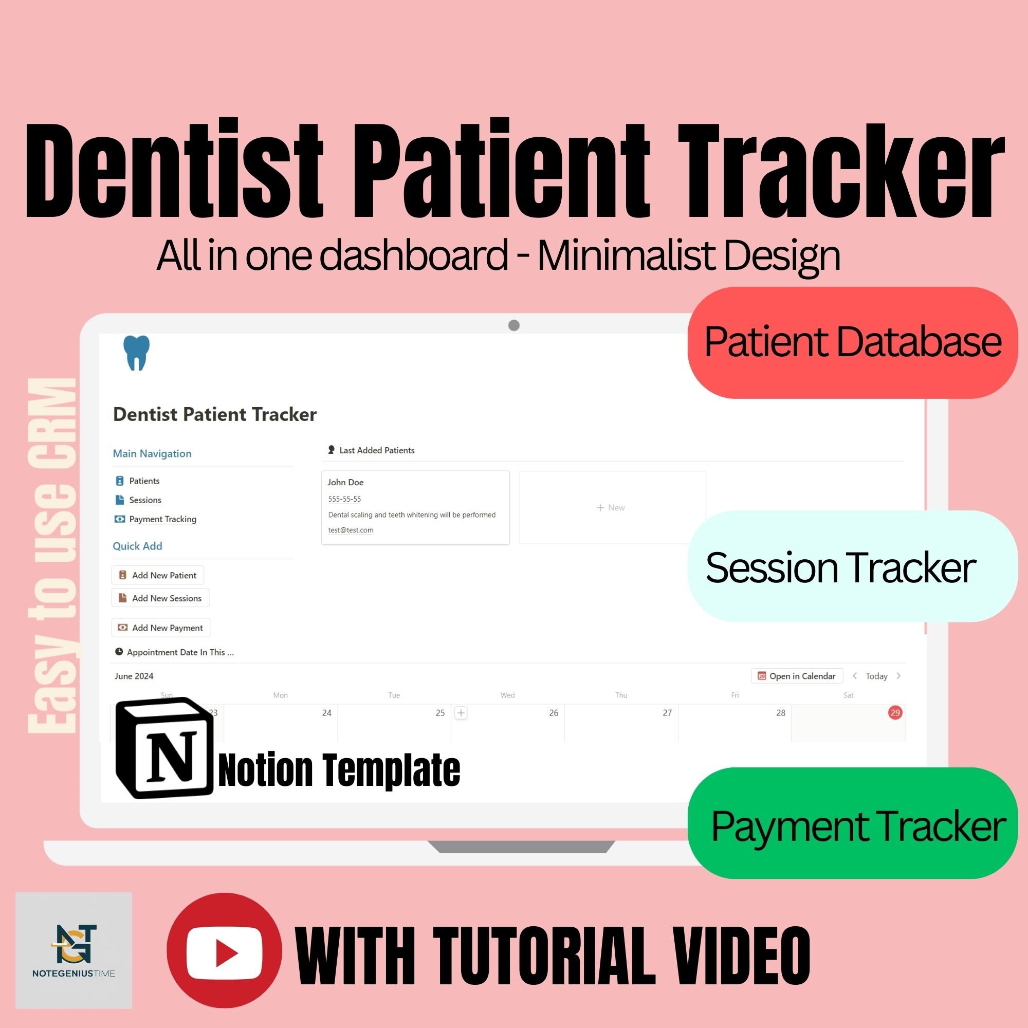 Dentist Patient Tracker Notion Template, Dentist Client Tracker Notion ...