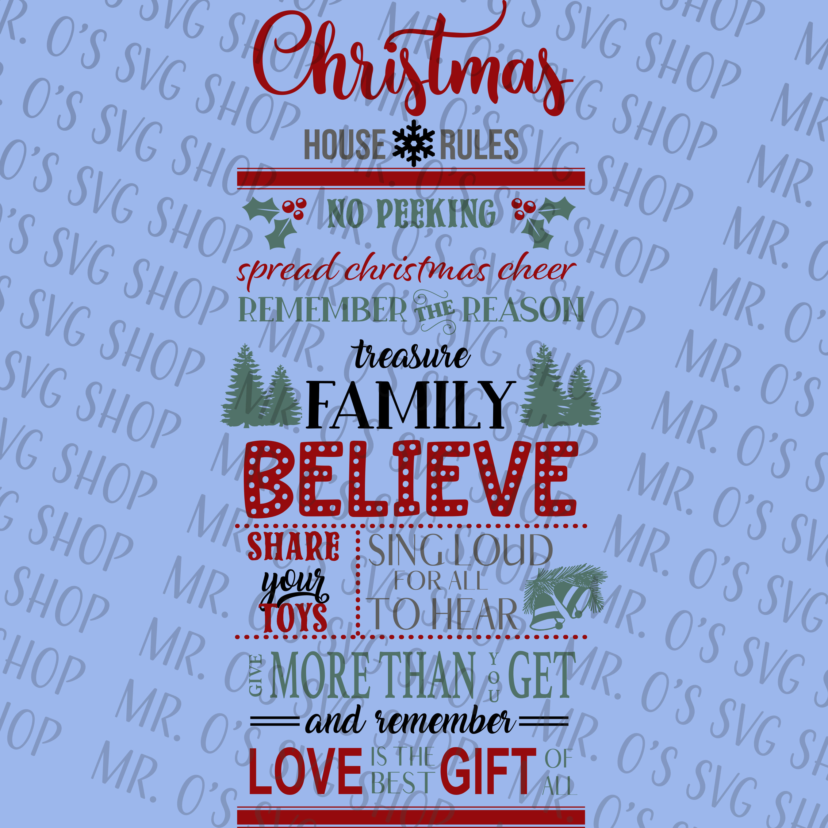 Christmas House Rules - Christmas SVG - SVG Only - Digital Download - Etsy