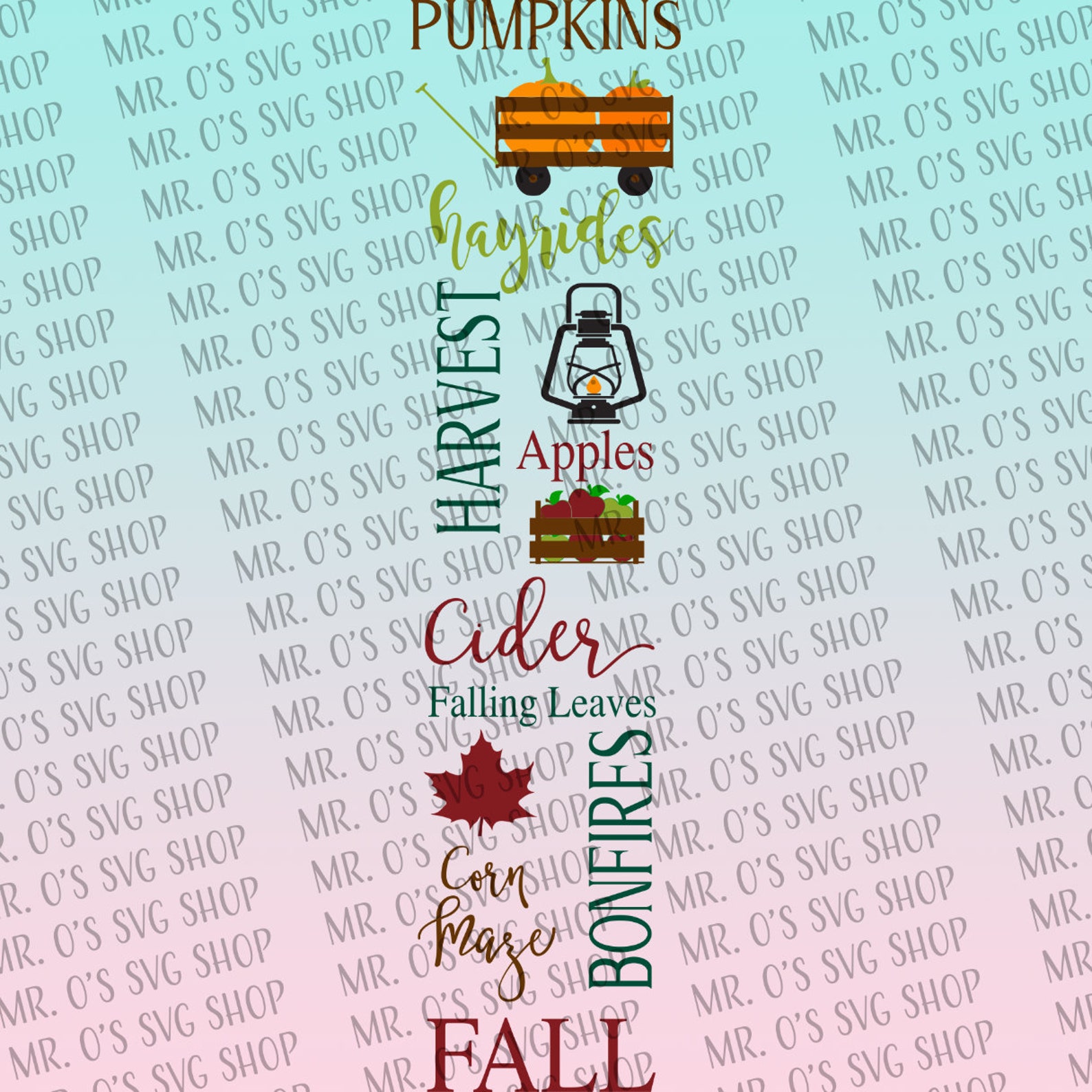 Fall Words Sign - SVG Only - Digital Download - Etsy