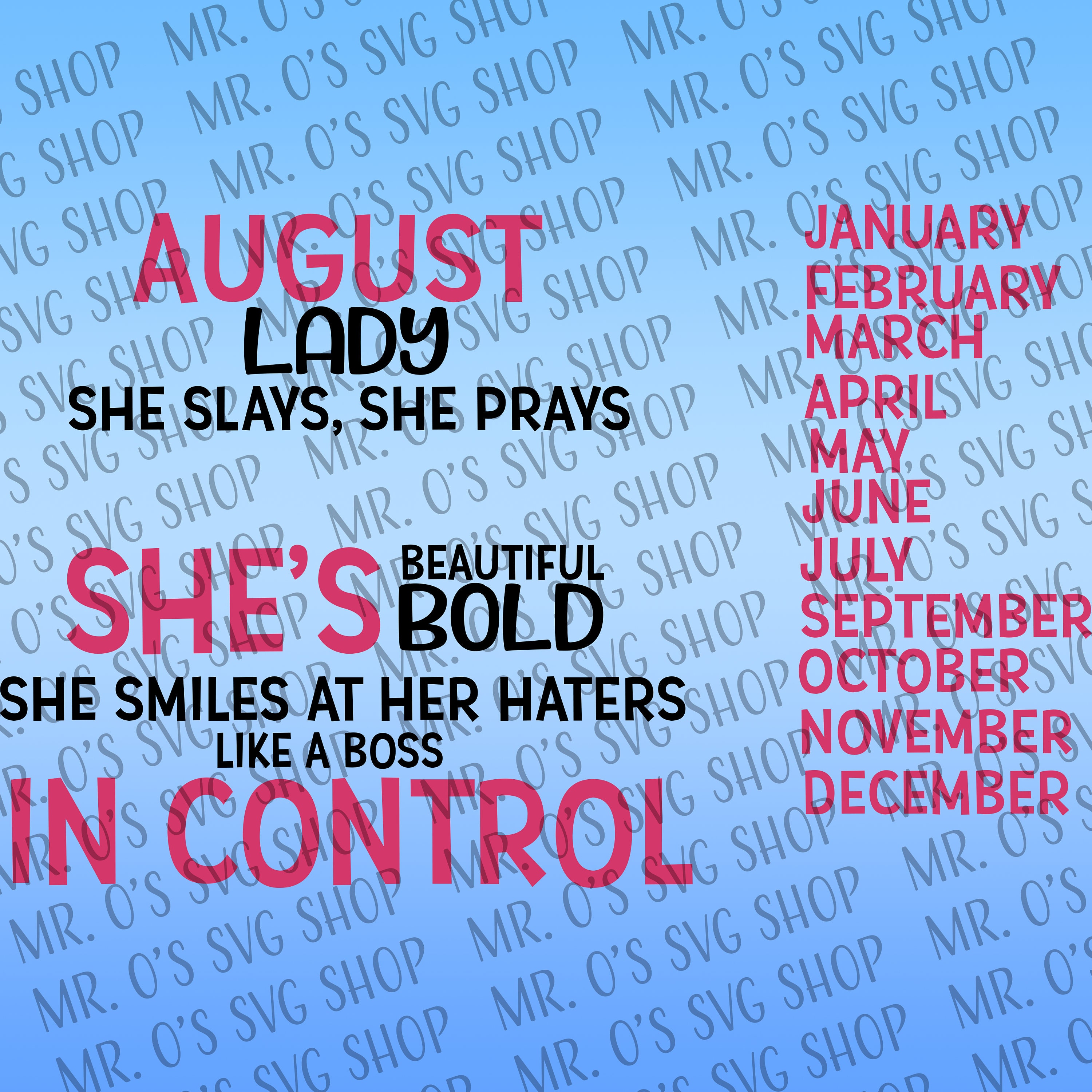 August Lady, She Slays She Prays - SVG Only - Digital Download - Etsy