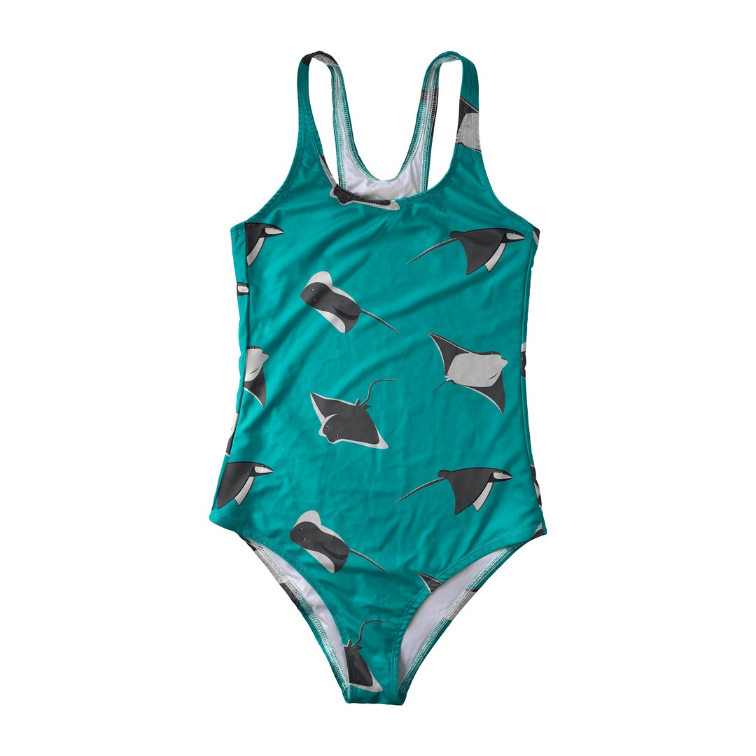 Stingray Print Swimsuit Ocean Creature One-piece Swimsuit - Etsy