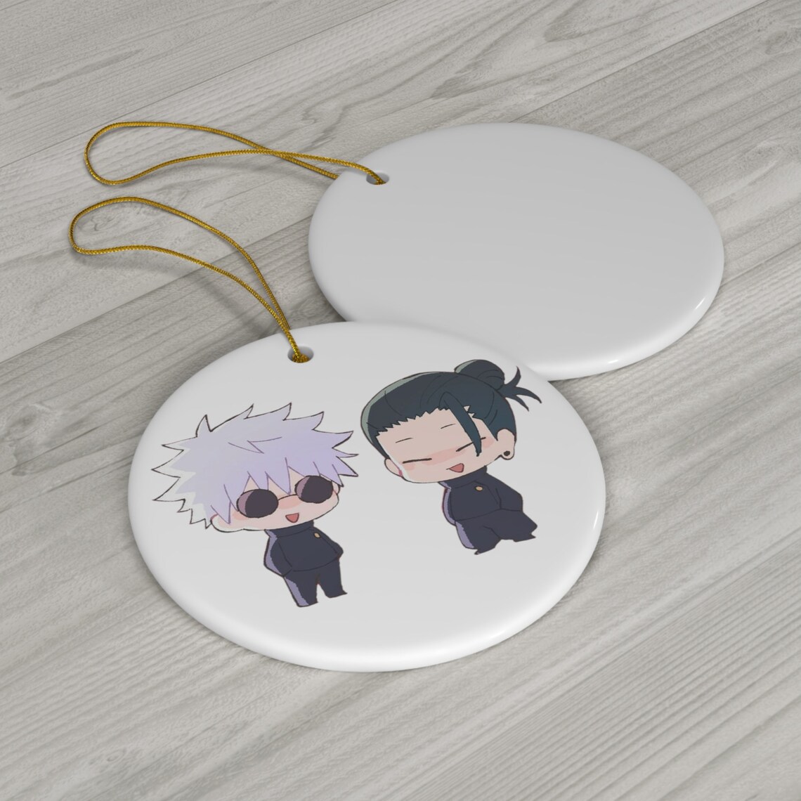 JJK Ceramic Ornament, Anime Lover Gift, Gojo and Getou, Anime Christmas ...