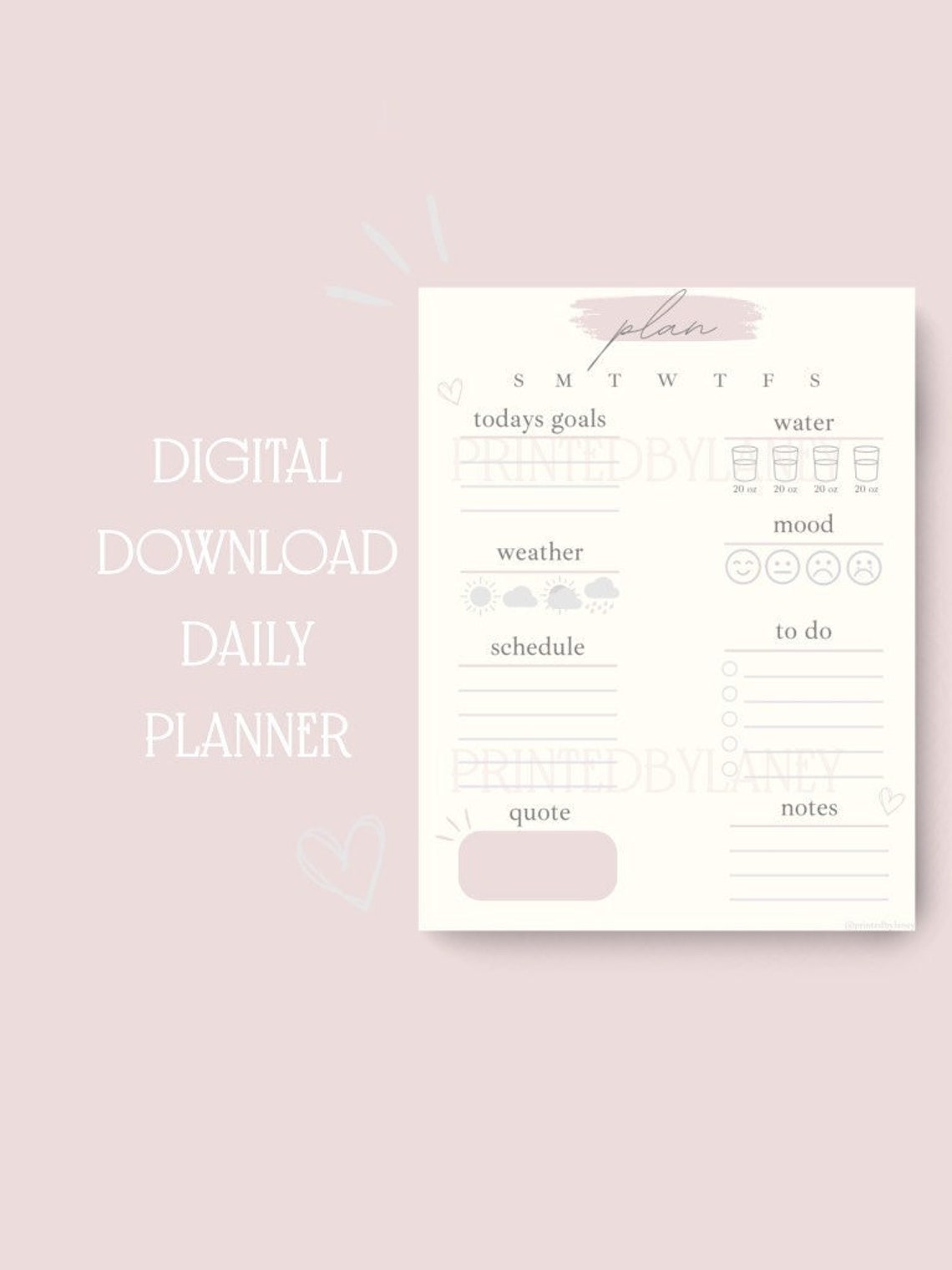 Digital Download Planner, Printable Planner, Undated Planner Page ...