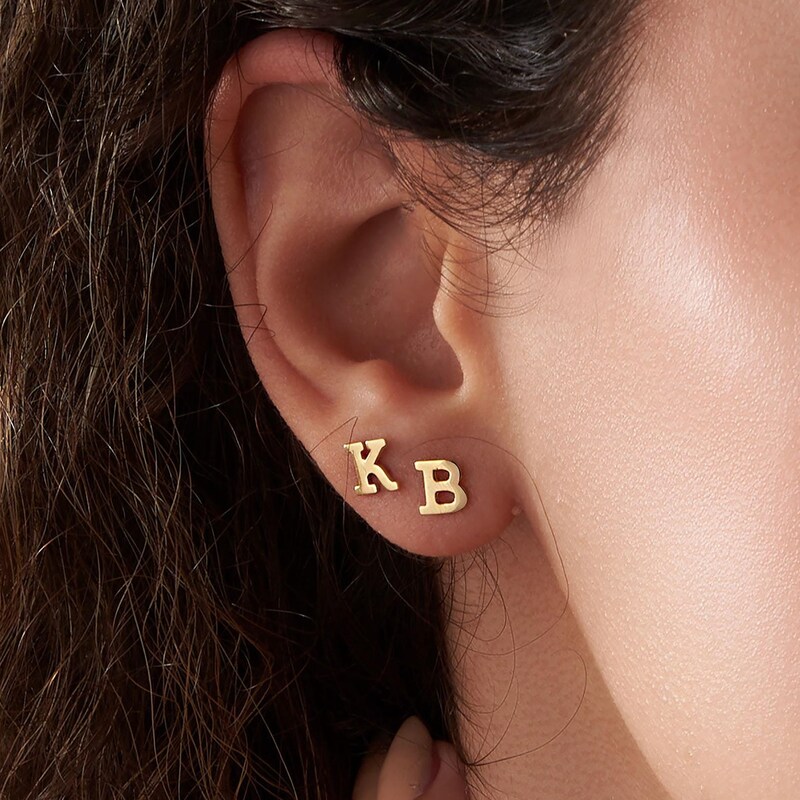 Initial Earrings - Etsy