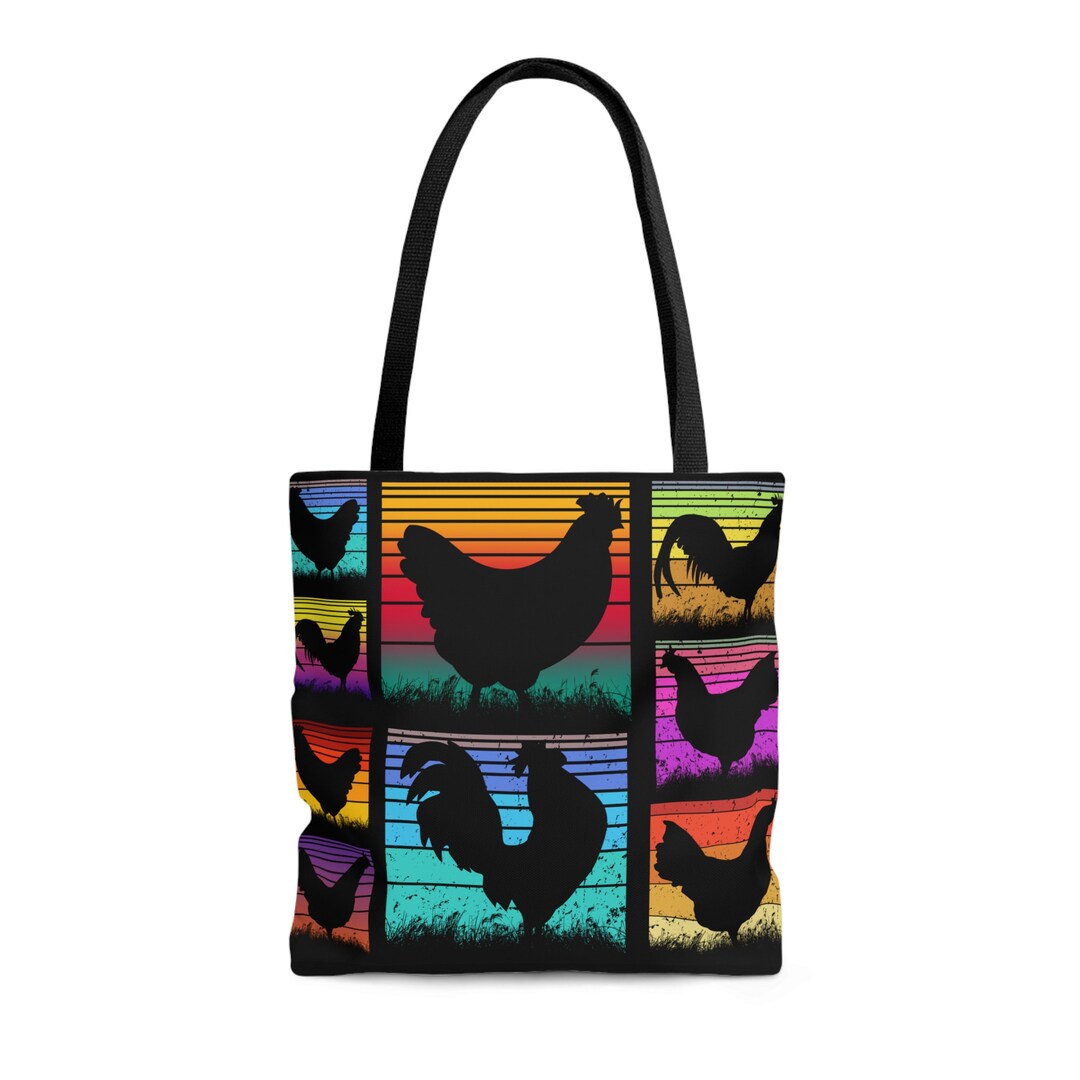 Retro Sunset Chicken Tote 3 Sizes Homesteading Gift - Etsy