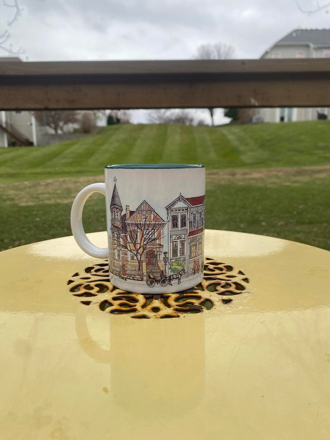 Vintage Christmas Village Mug *great Detail* - Etsy