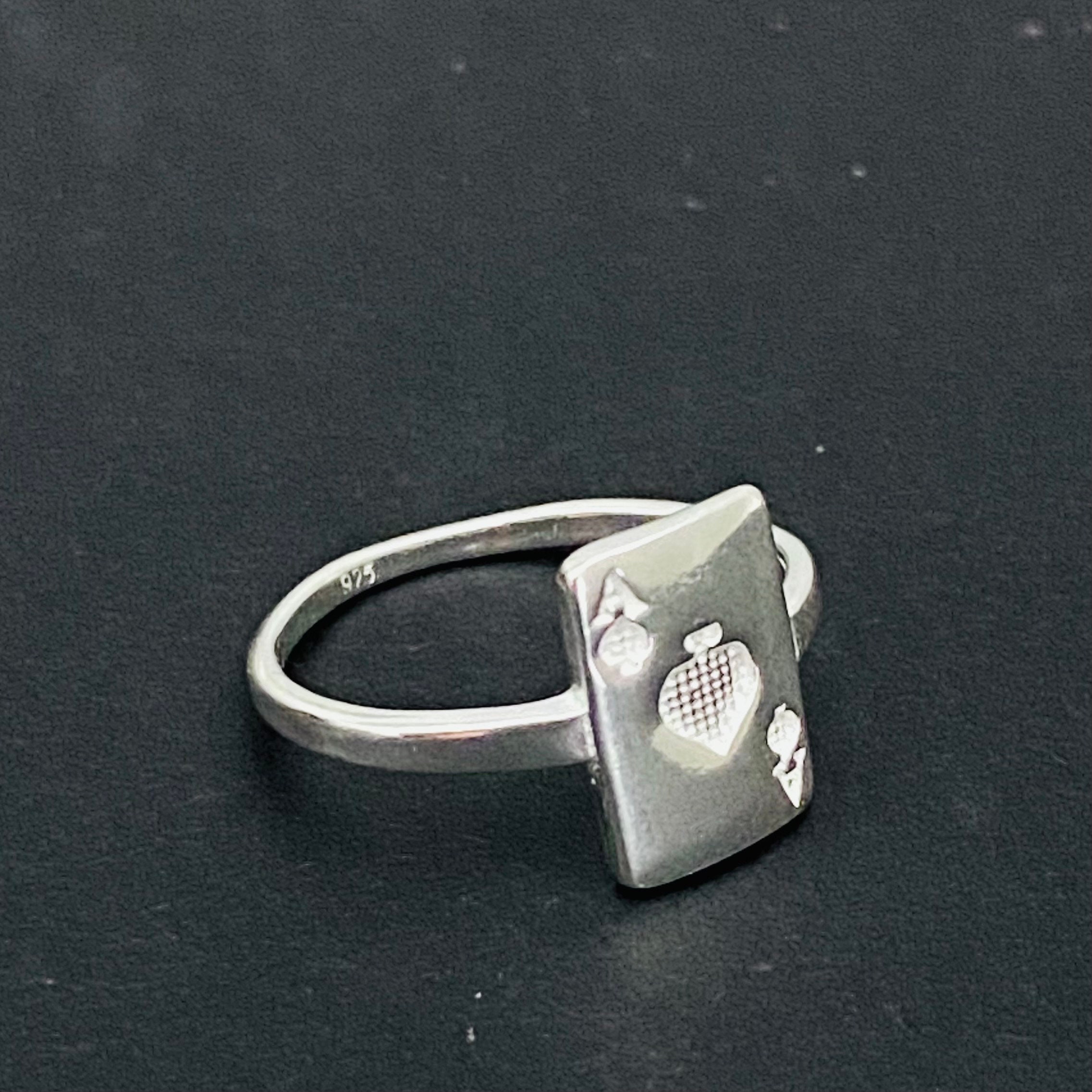 Ace Ring, Poker Ring, Ace of Spades Ring, Silver Card Ring, Ace Card ...