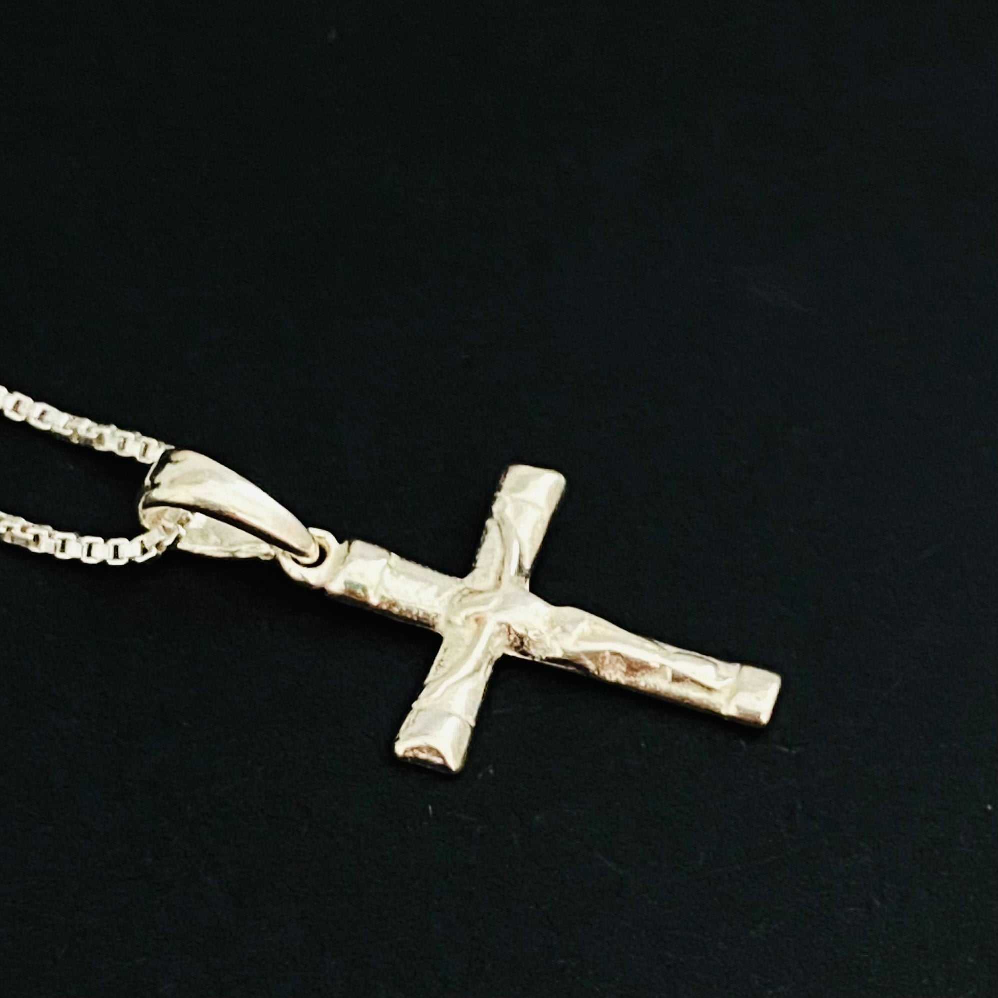 Jesus Cross Pendant, Small Silver Cross Necklace, Silver Crucifix, Tiny ...
