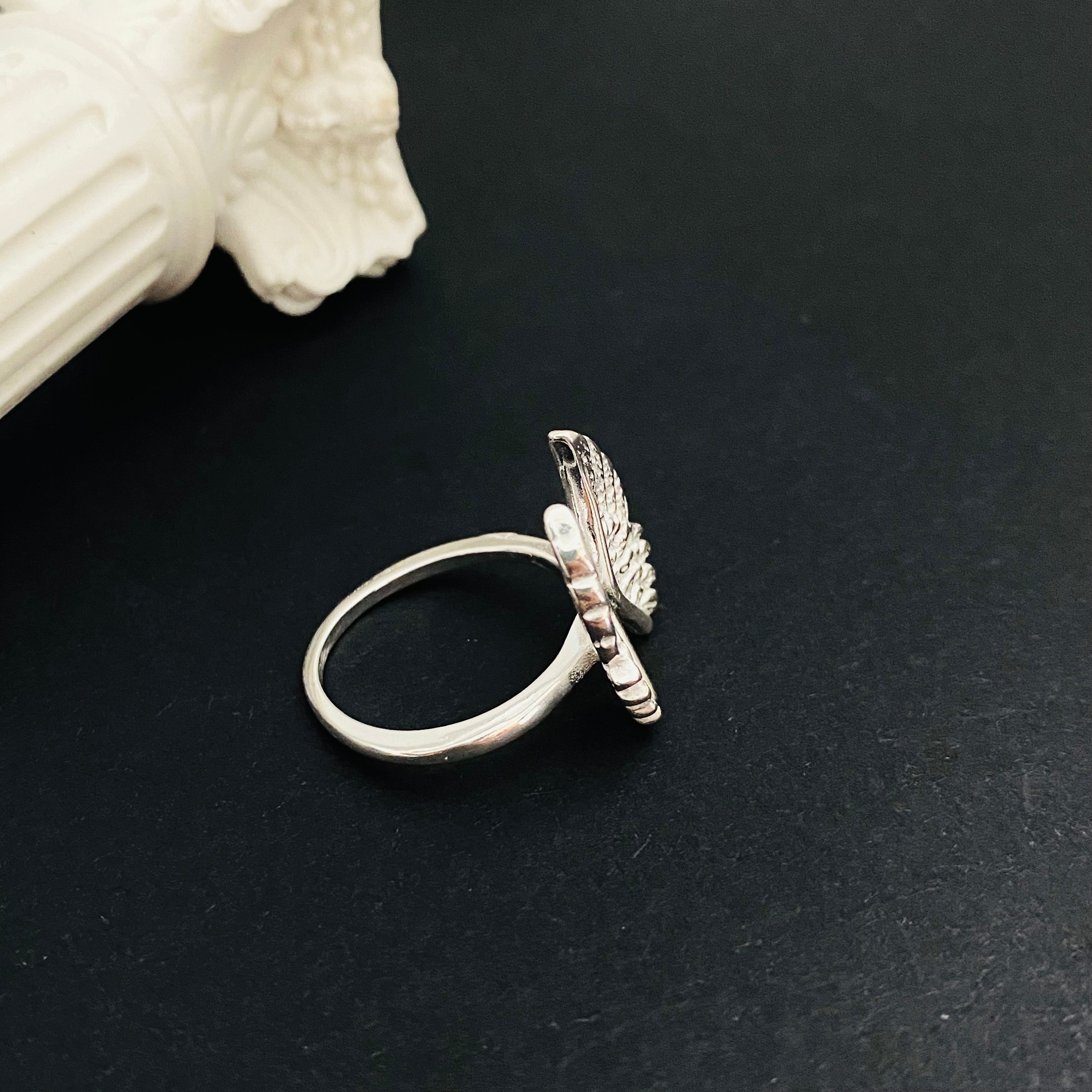 Angel Wings Ring, Angel Ring, Adjustable Ring, Angel Wing Ring, Silver ...