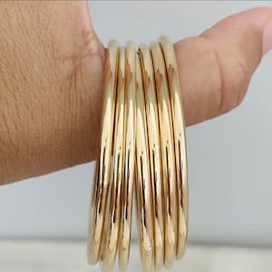 Gold Filled Set of 7 Bangles, Gold Filled Bangle Set, 7 Day Bangles ...