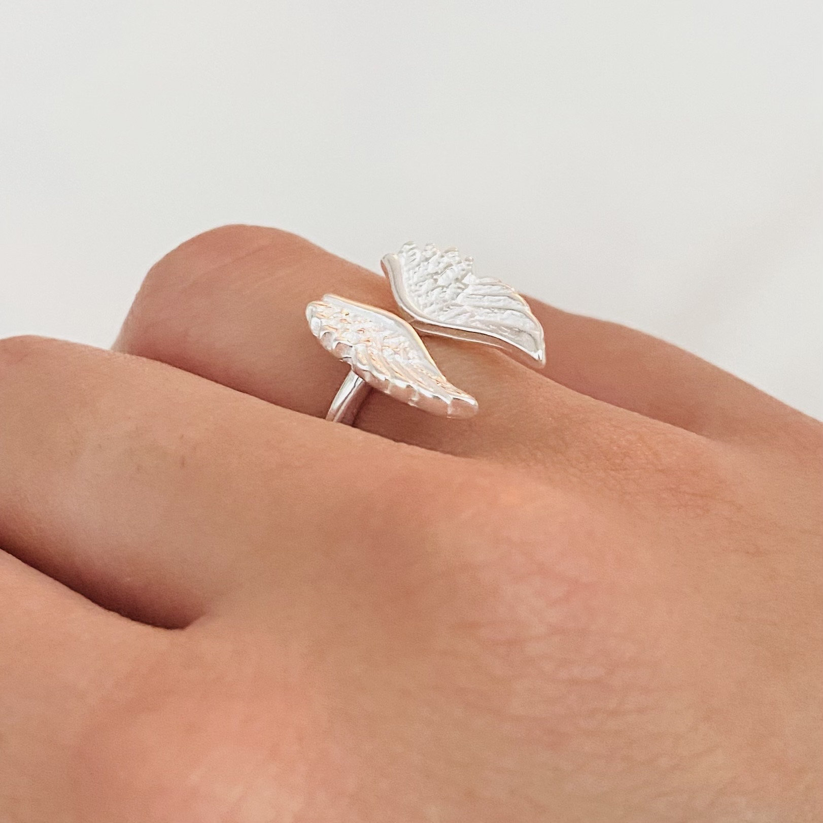Angel Wings Ring, Angel Ring, Adjustable Ring, Angel Wing Ring, Silver ...