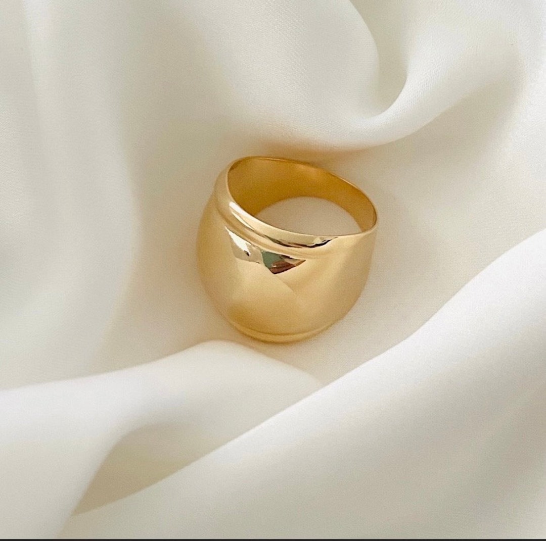 Band Ring, Cigar Band Ring, Vintage Ring, Wide Gold Band Ring ...