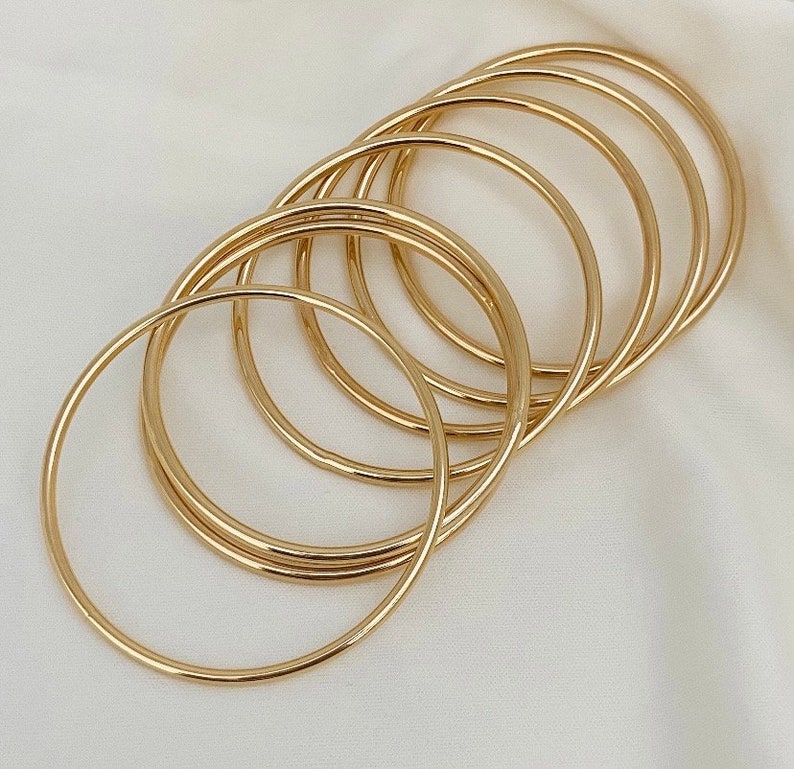 Gold Filled Set of 7 Bangles, Gold Filled Bangle Set, 7 Day Bangles ...