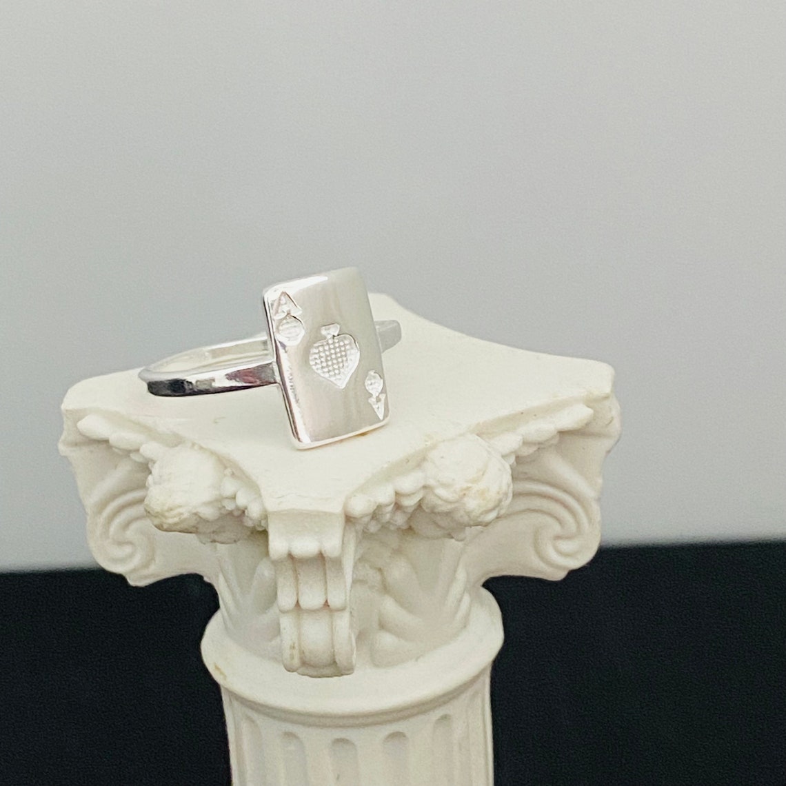 Ace Ring, Poker Ring, Ace of Spades Ring, Silver Card Ring, Ace Card ...