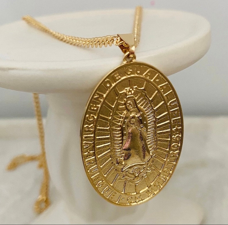 Virgen De Guadalupe, Virgin Mary Necklace, Mexican Necklace, Our Lady ...