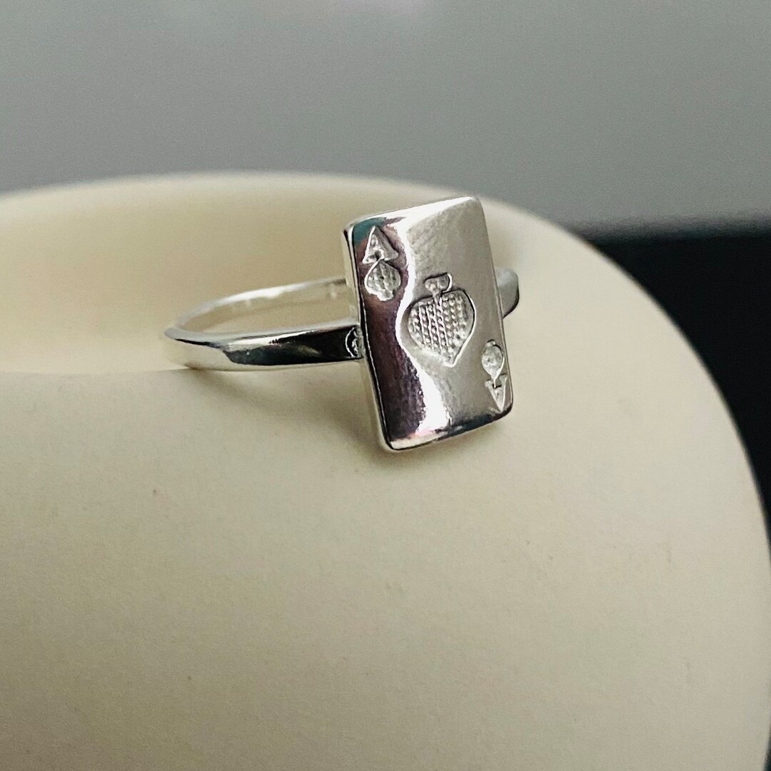 Ace Ring, Poker Ring, Ace of Spades Ring, Silver Card Ring, Ace Card ...