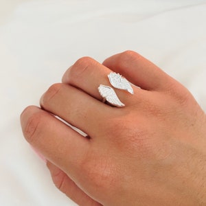 Angel Wings Ring, Angel Ring, Adjustable Ring, Angel Wing Ring, Silver ...