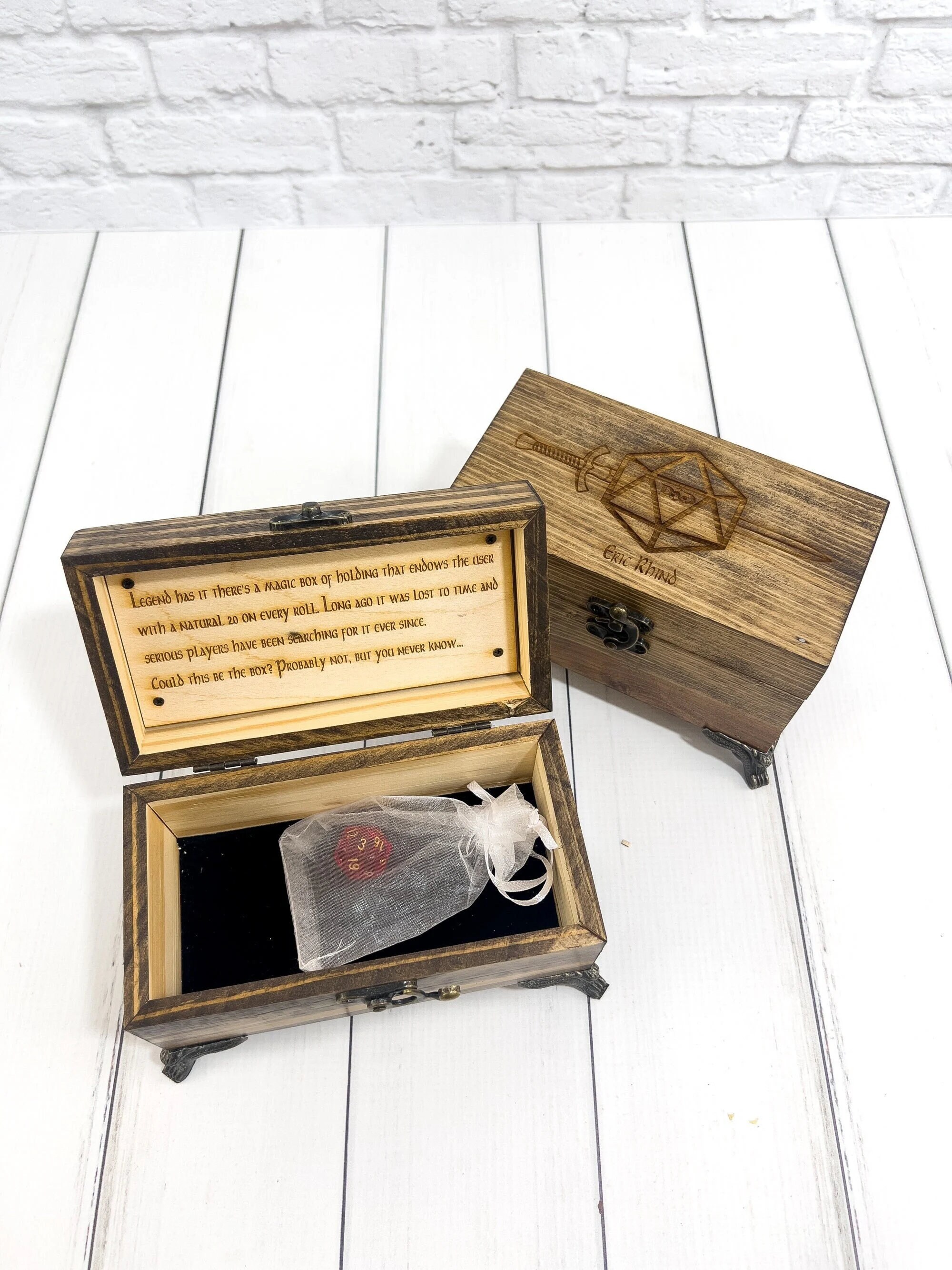 Dungeons and Dragons Dice Box Dnd Die Storage Reclaimed Wood Dice ...