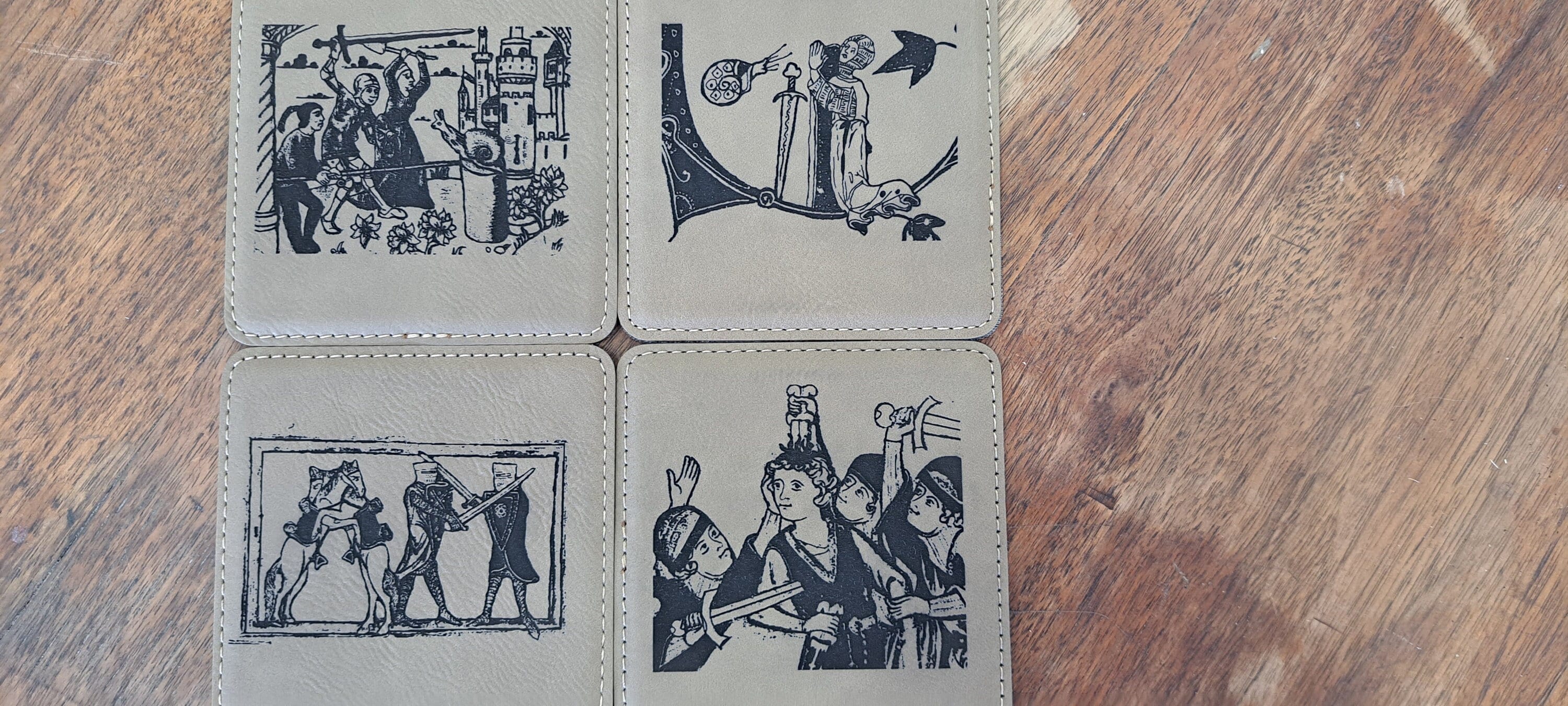 Medieval Art Coasters Medieval Marginalia Gift for Him Her Historian ...