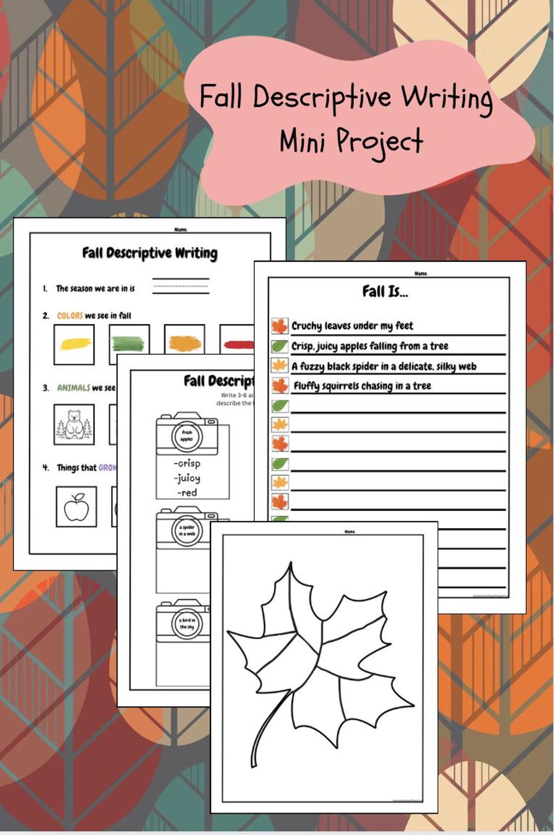 Fall Descriptive Writing Project - Etsy