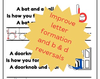 Letter Reversal Printable for B and D Teacher Printable Kindergarten ...