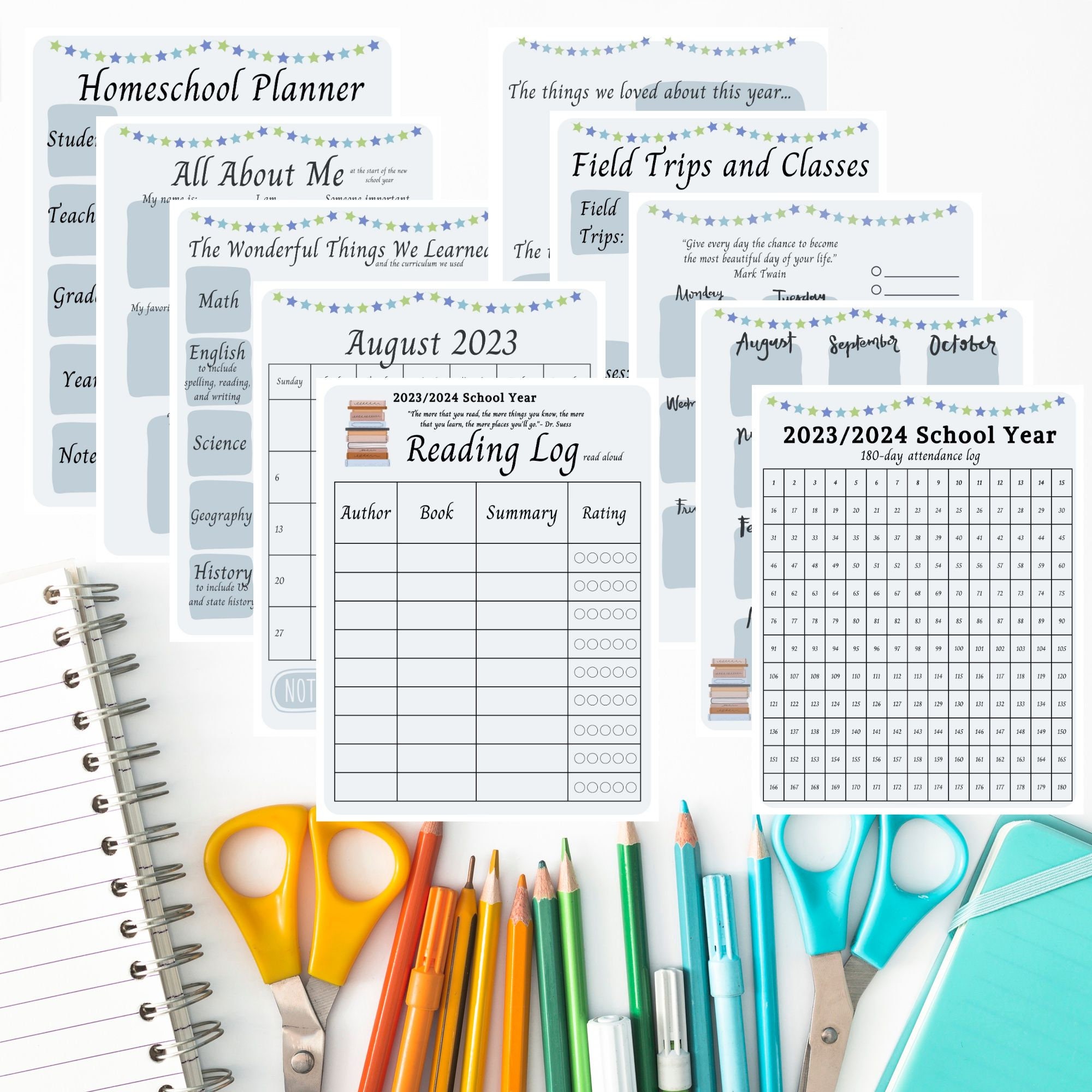 Digital Homeschool Portfolio/planner Bundle Elementary - Etsy