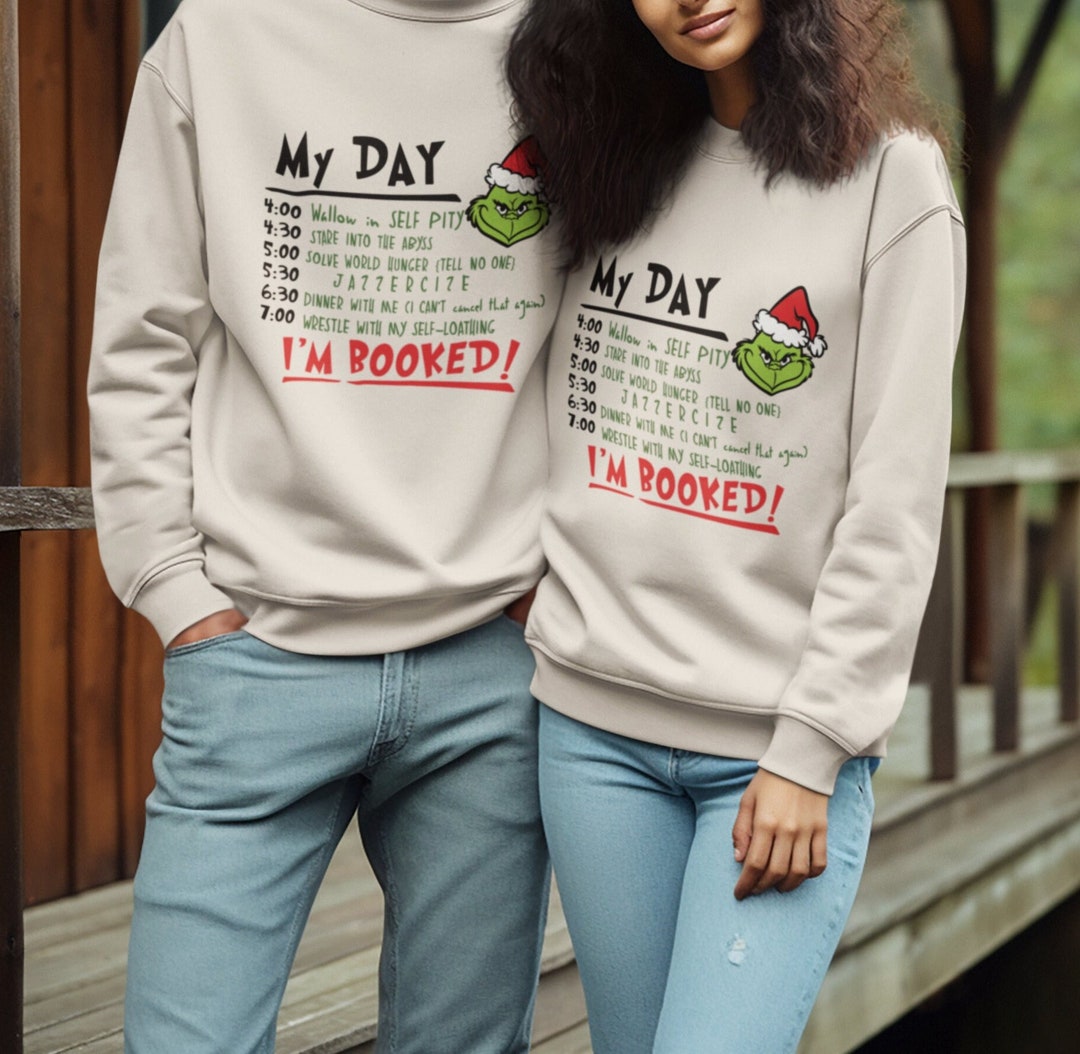 The Grinch Christmas Schedule, Festive Christmas Crewneck Sweatshirt ...