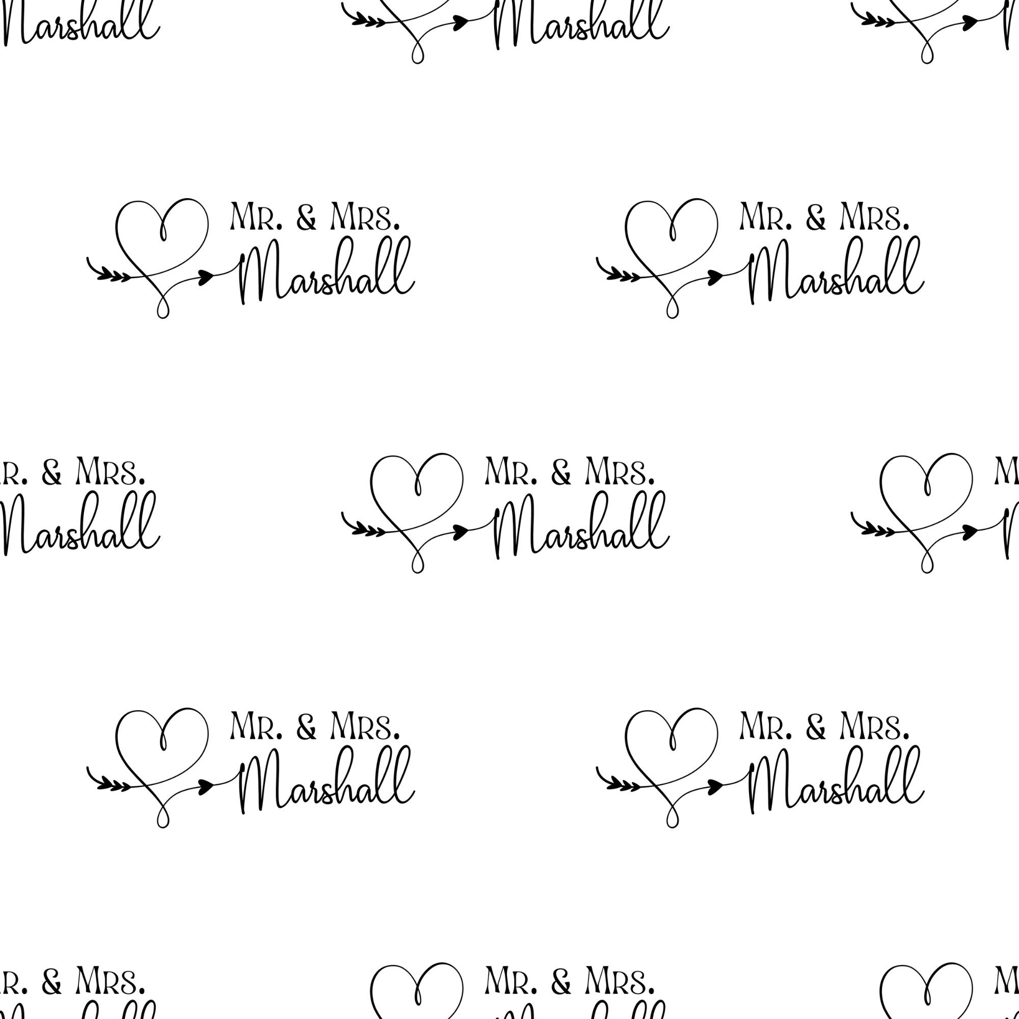 Personalized Wedding Wrapping Paper Custom Name Gift Wrap Bride and ...