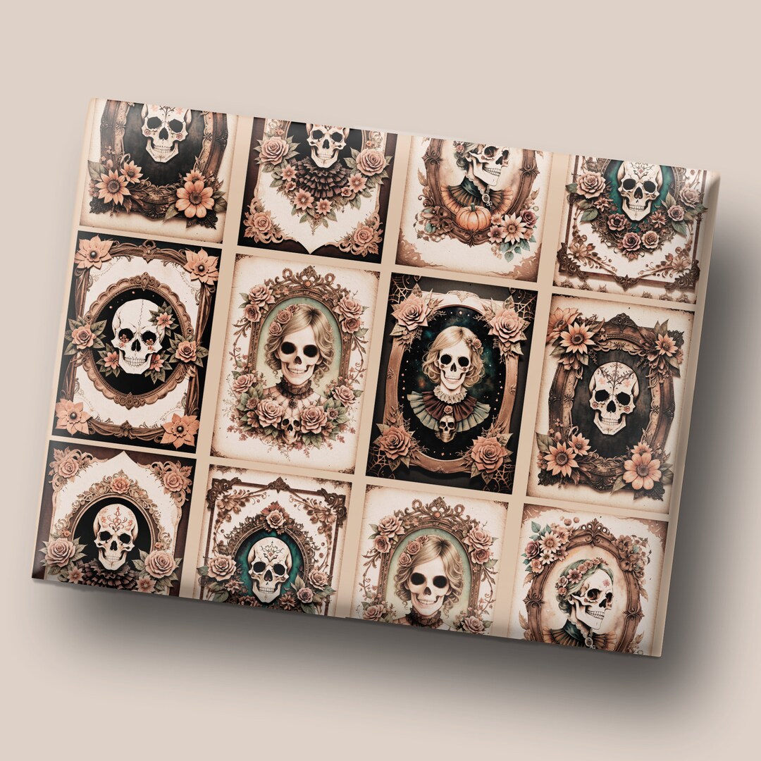 Skeleton Wrapping Paper Gothic Wrapping Paper Skull Wrapping Paper ...