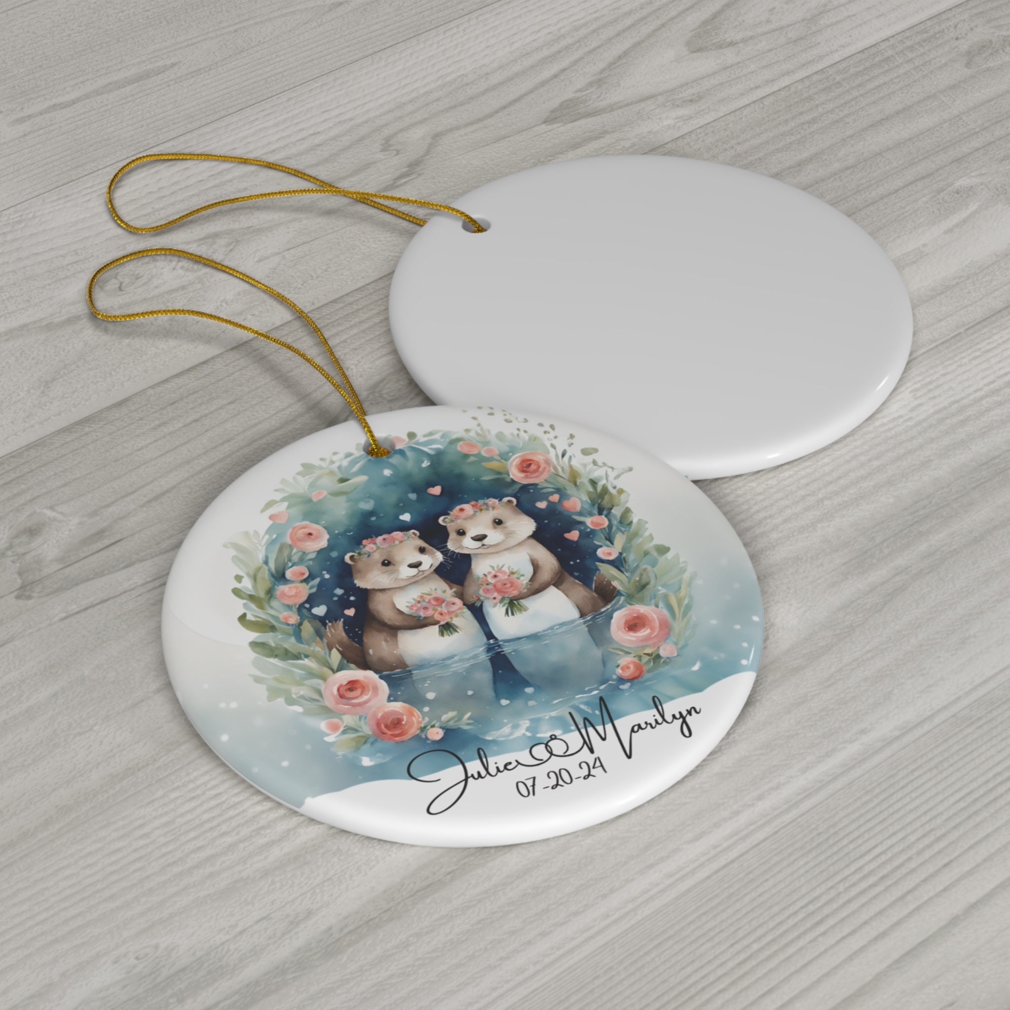 Customized Gay Ornament Personalized Otter Ornament Gift LGBT Wedding ...