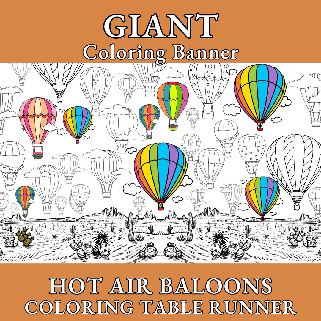 GIANT Hot Air Balloon Coloring Table Runner Personalized Balloon Fiesta ...